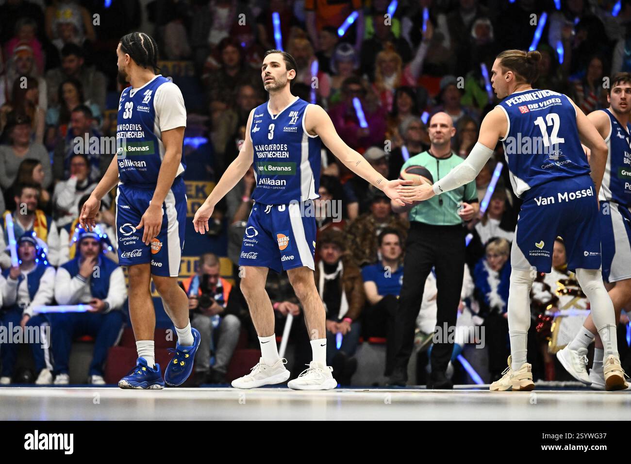 Mechelen's Domien Loubry and Mechelen's Augustas Peciukevecius pictured ...