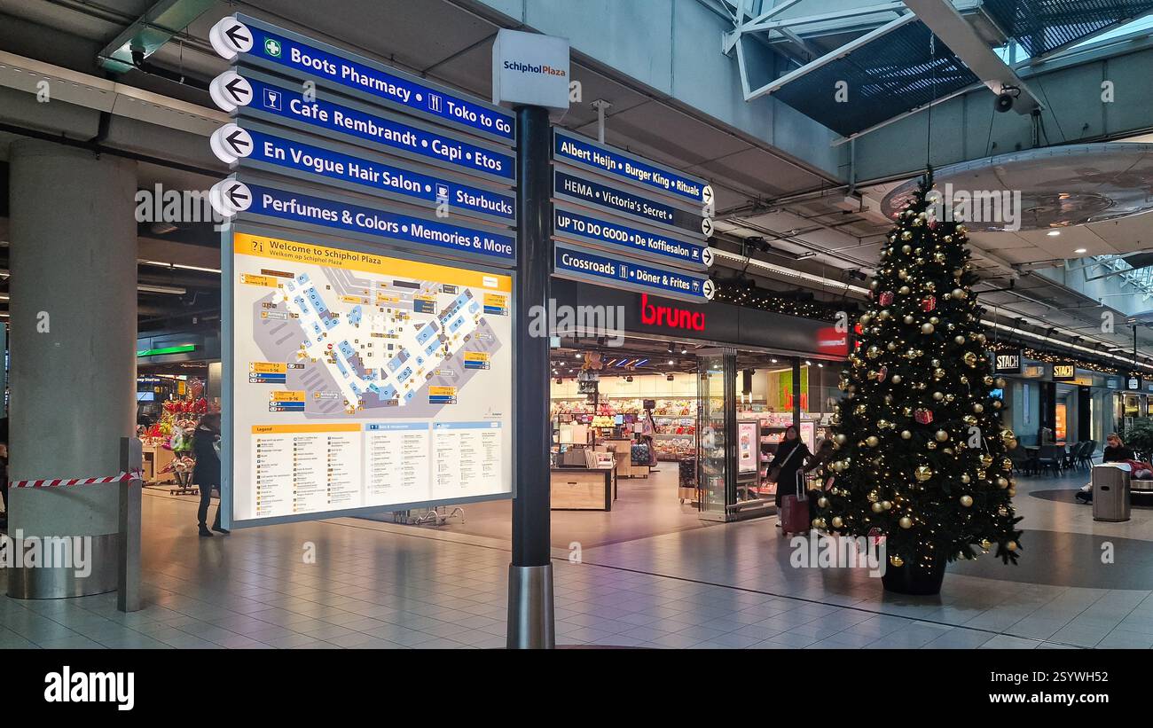 Amsterdam, Netherlands - December 3, 2024: Amsterdam Schiphol Airport ...