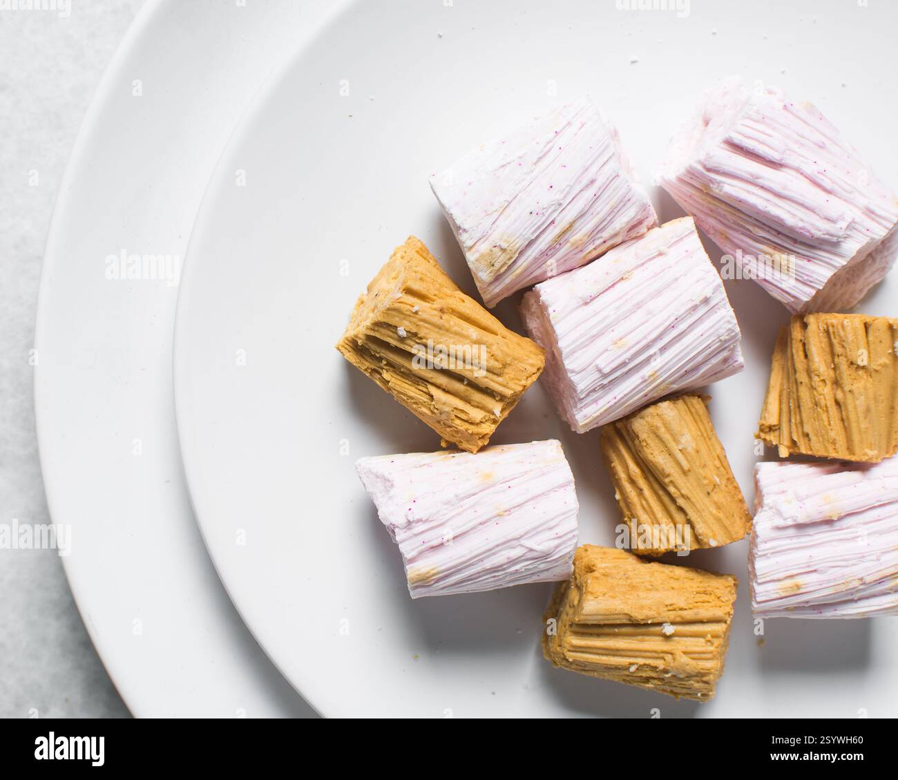 Overhead view of Nigerian Balewa candy, top view of hausa alewa candy ...