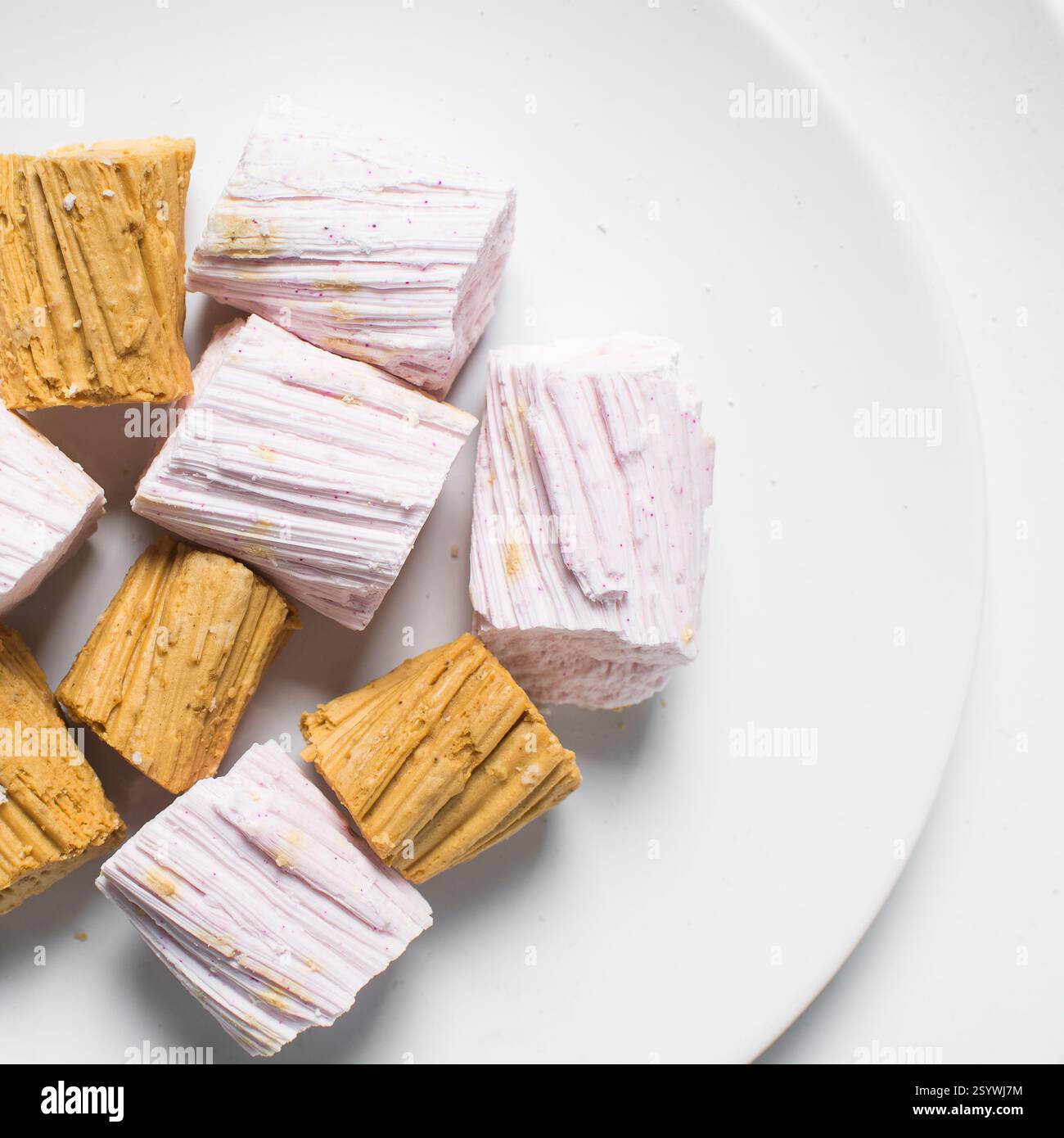 Overhead view of Nigerian Balewa candy, top view of hausa alewa candy ...