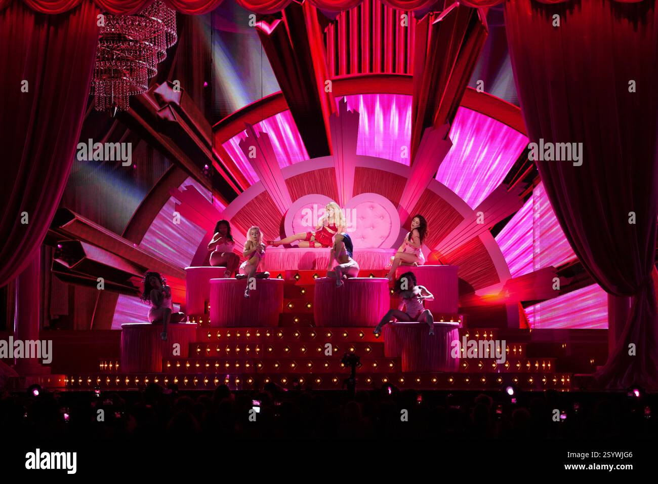 Sabrina Carpenter performs during the Brit Awards 2025 in London ...