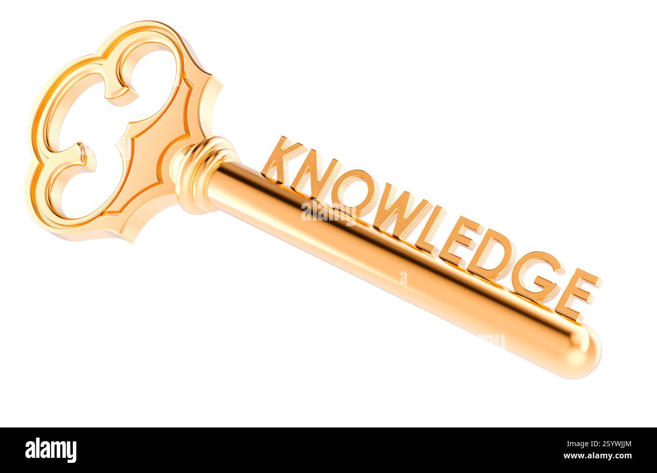 Key to knowledge, concept. 3D rendering isolated on white background ...