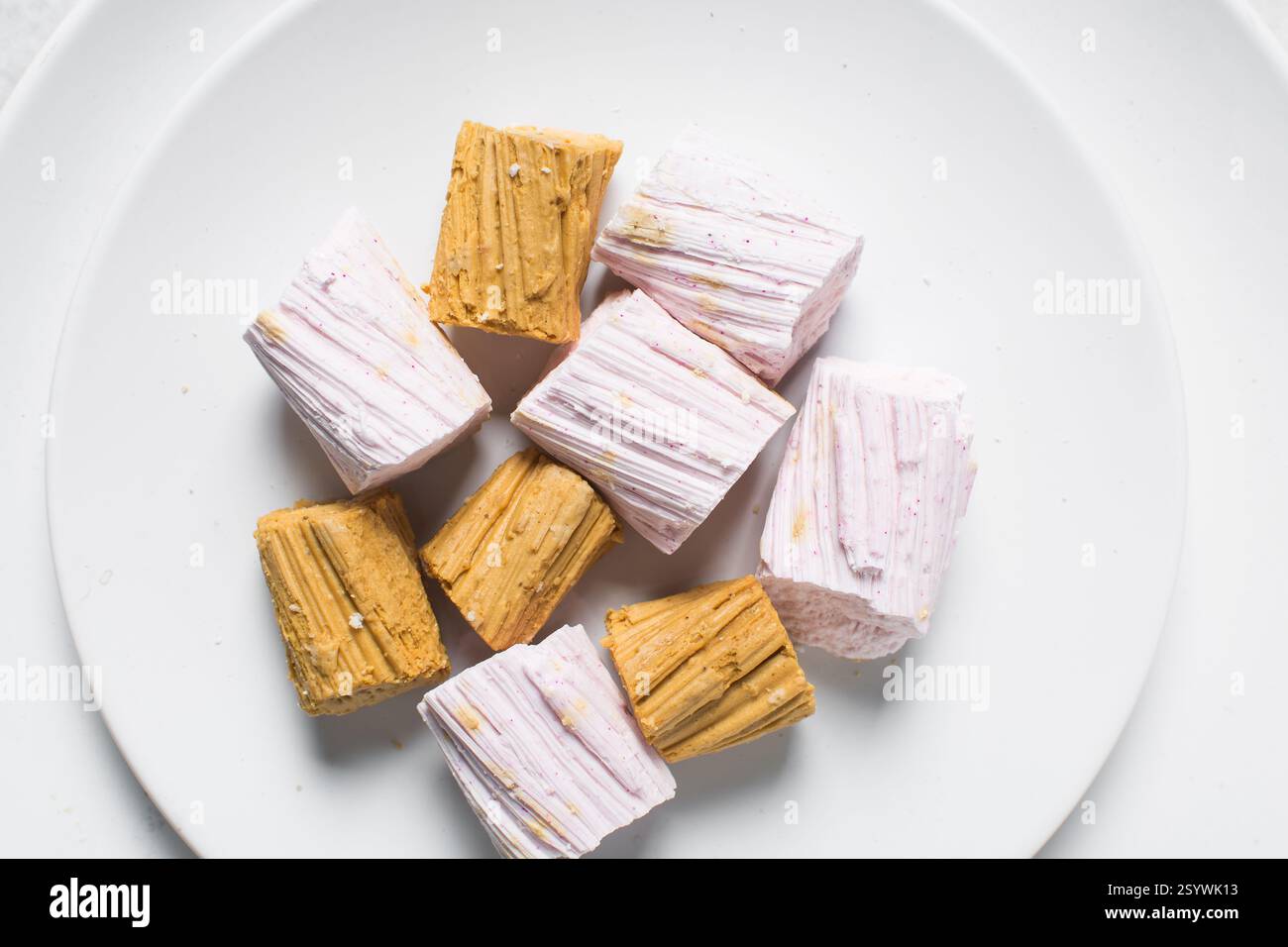 Overhead view of Nigerian Balewa candy, top view of hausa alewa candy ...