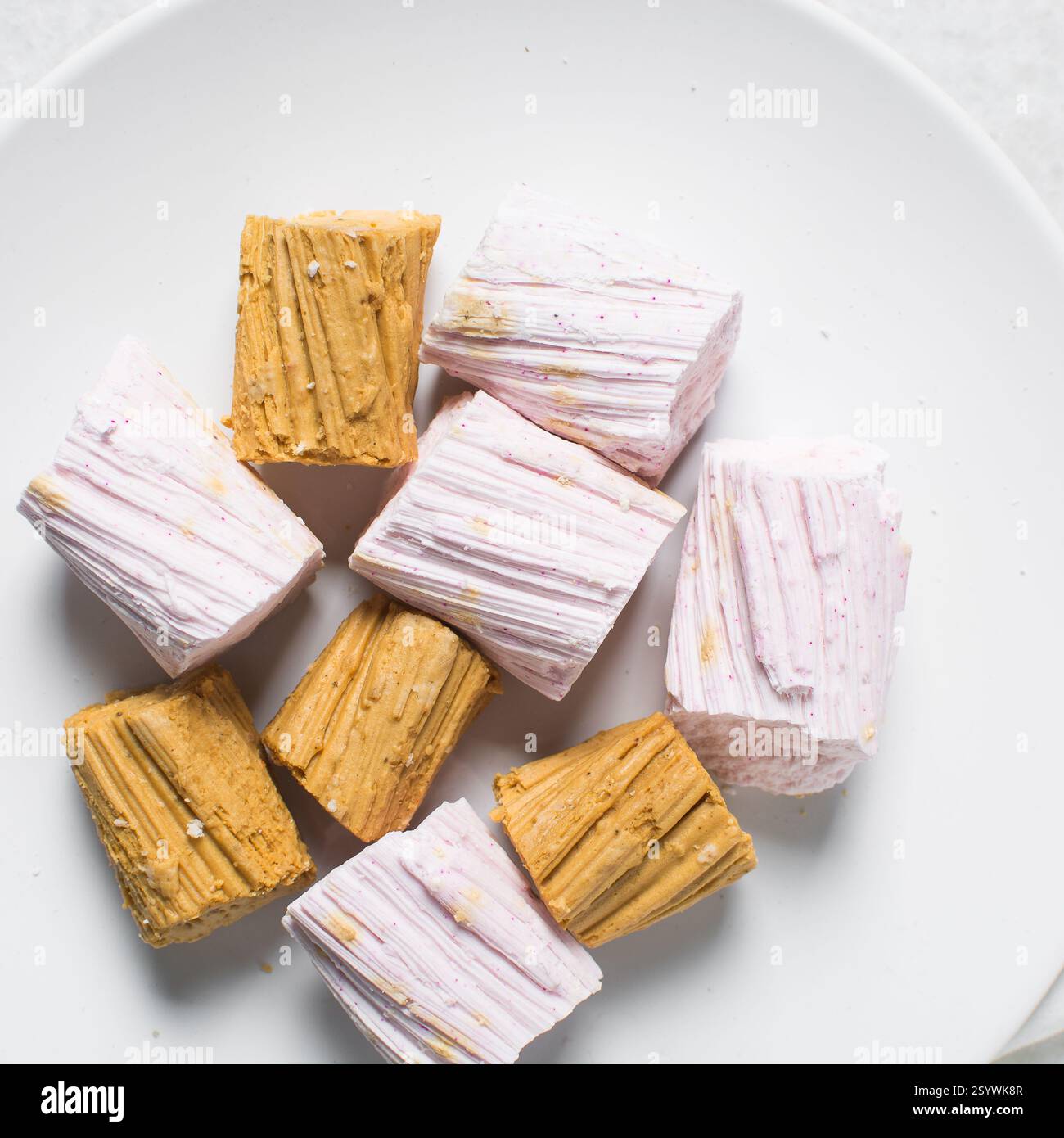 Overhead view of Nigerian Balewa candy, top view of hausa alewa candy ...