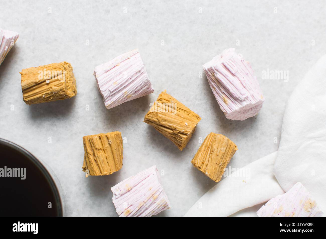 Overhead view of Nigerian Balewa candy, top view of hausa alewa candy ...