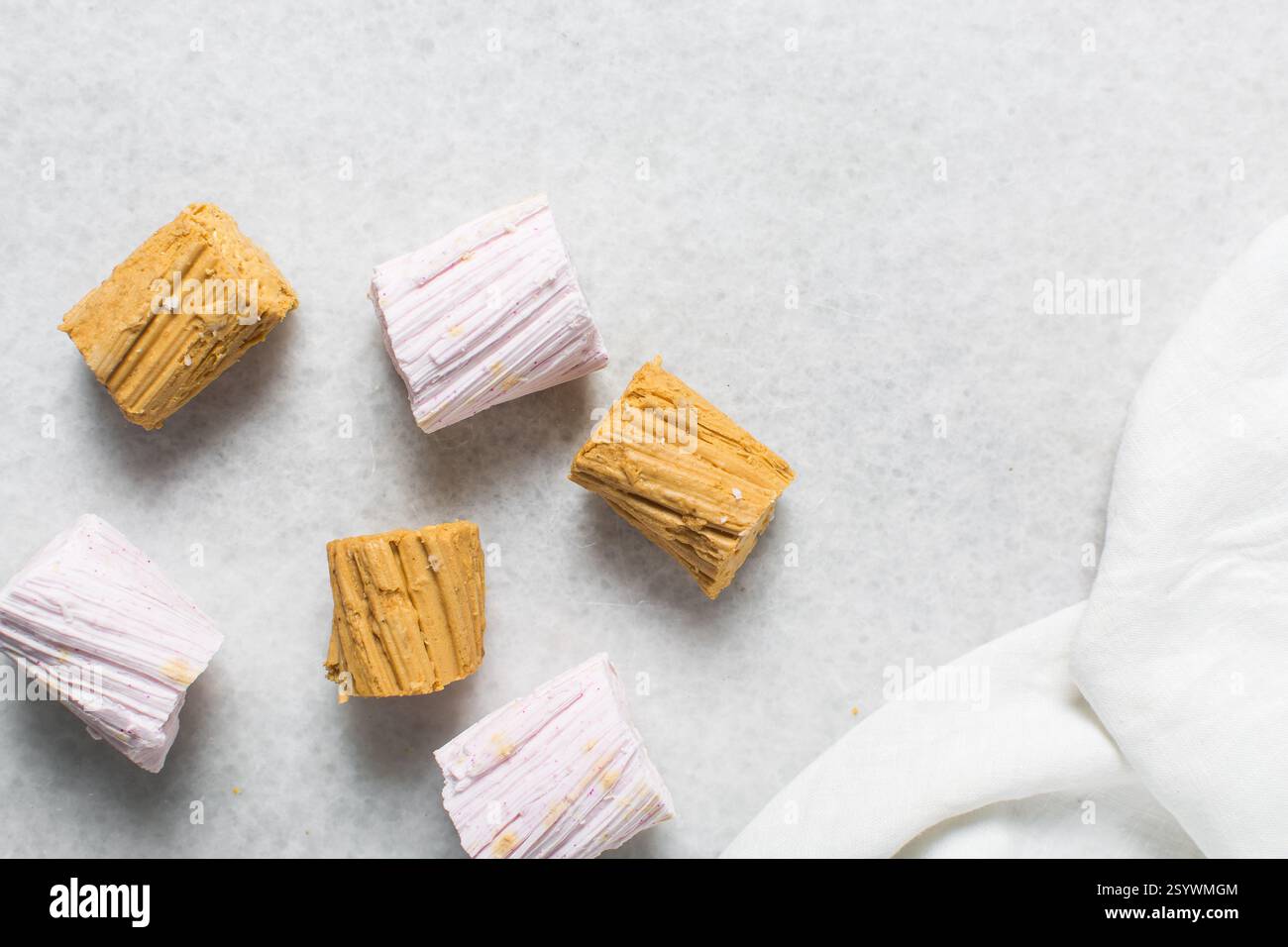 Overhead view of Nigerian Balewa candy, top view of hausa alewa candy ...