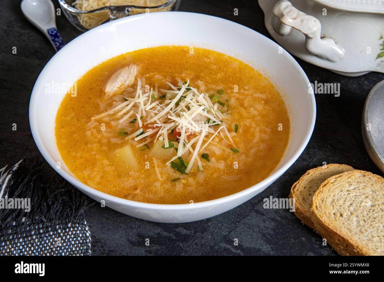 Brazilian cuisine - Chicken soup or Canja de galinha in portuguese - Traditional Brazil dishes ...