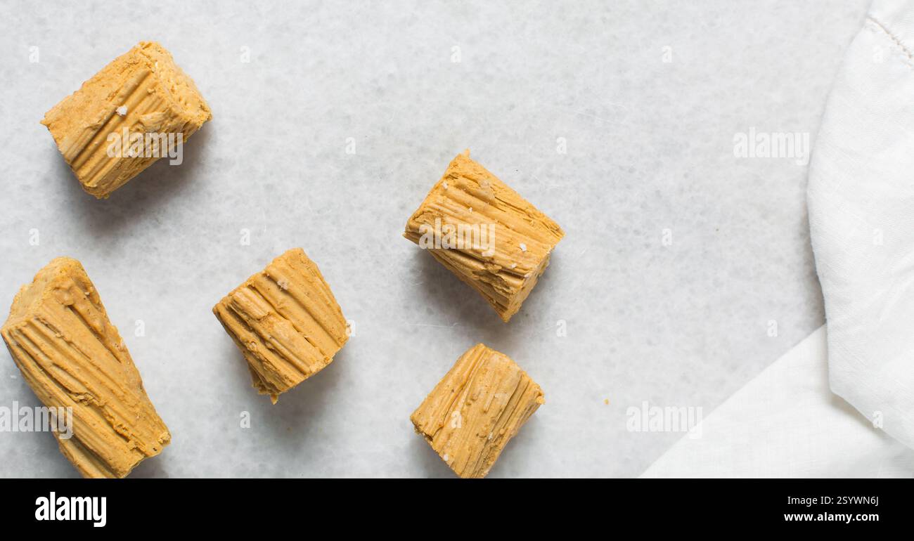 Overhead view of Nigerian Balewa candy, top view of hausa alewa candy ...