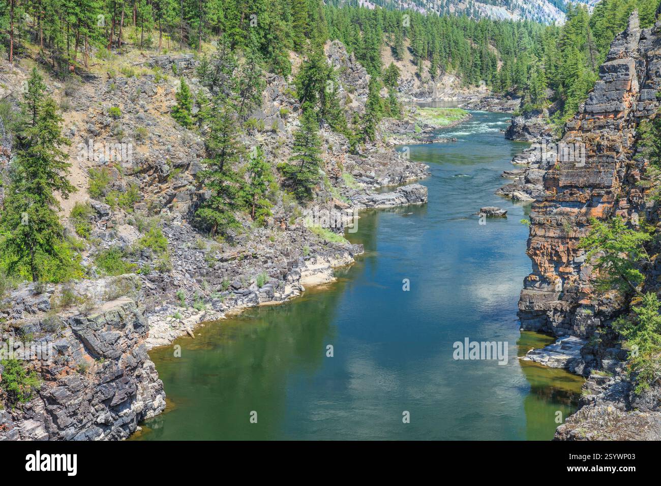 alberton gorge on the clark fork river near alberton, montana Stock ...