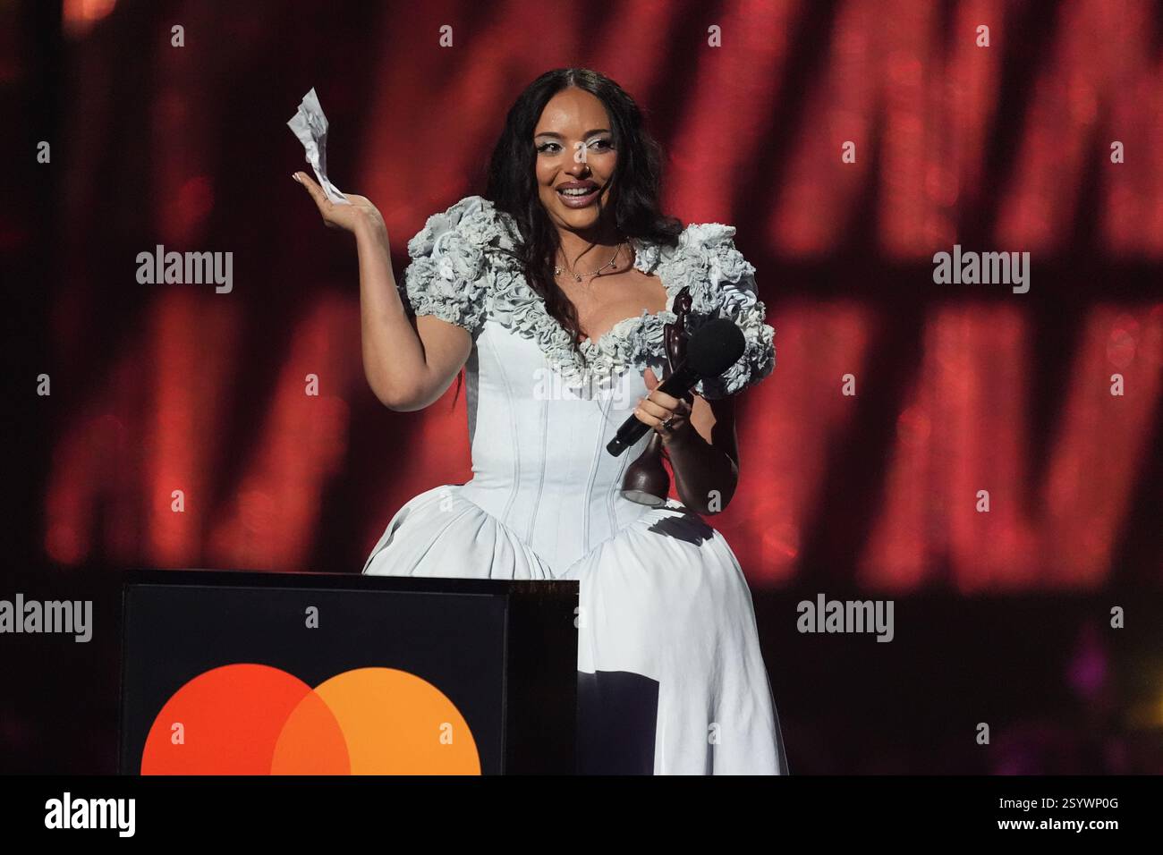 Jade Thirlwall after winning the Pop Act award during The BRIT Awards ...