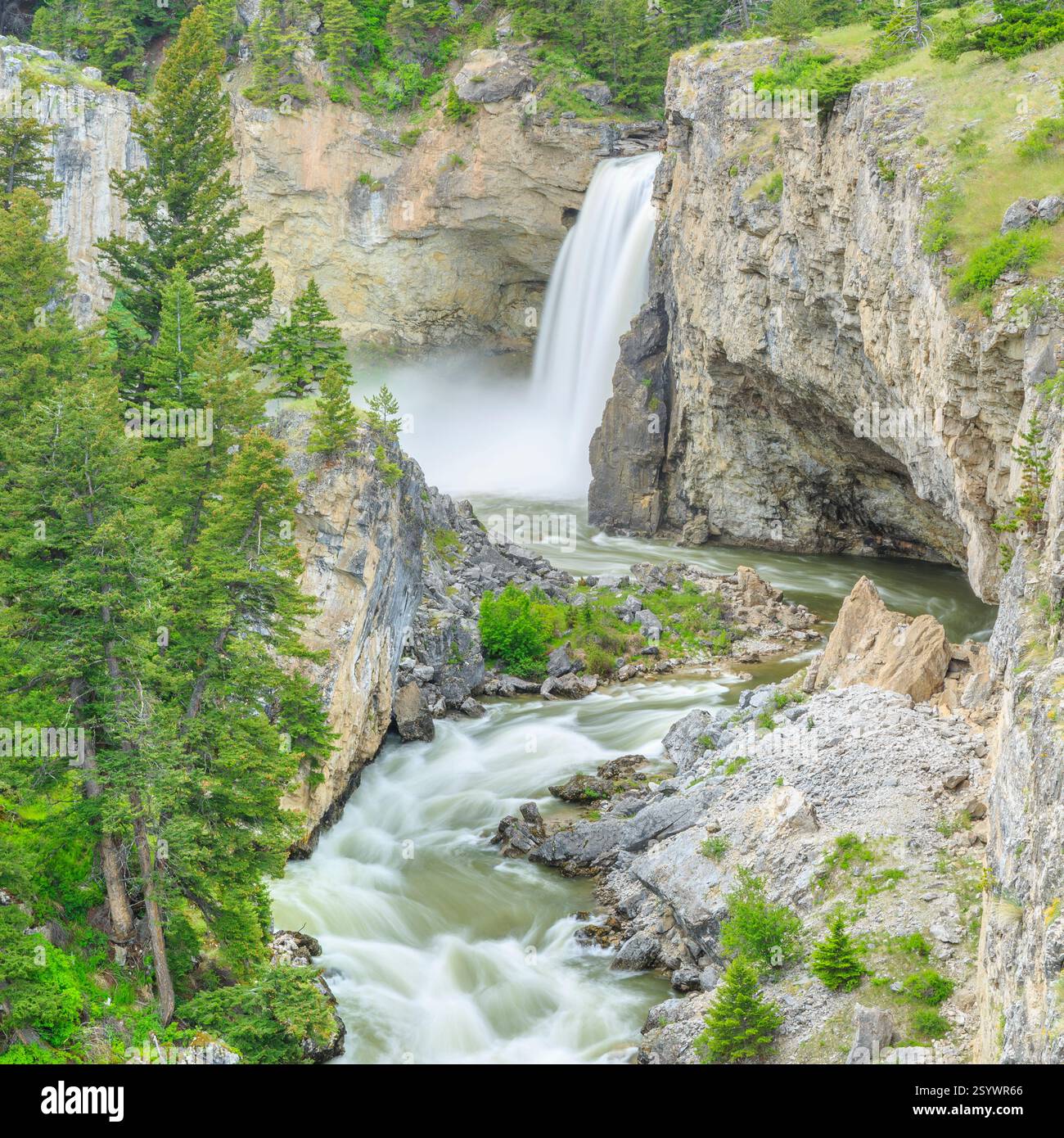 boulder river falls and canyon at natural bridge and falls recreation ...