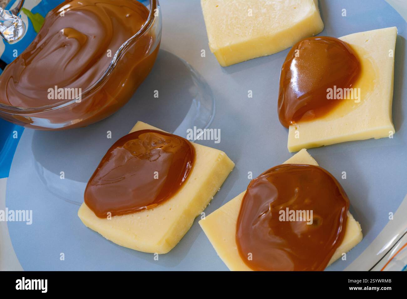 Traditional brazilian dessert with melted caramel and cheese. Called ...