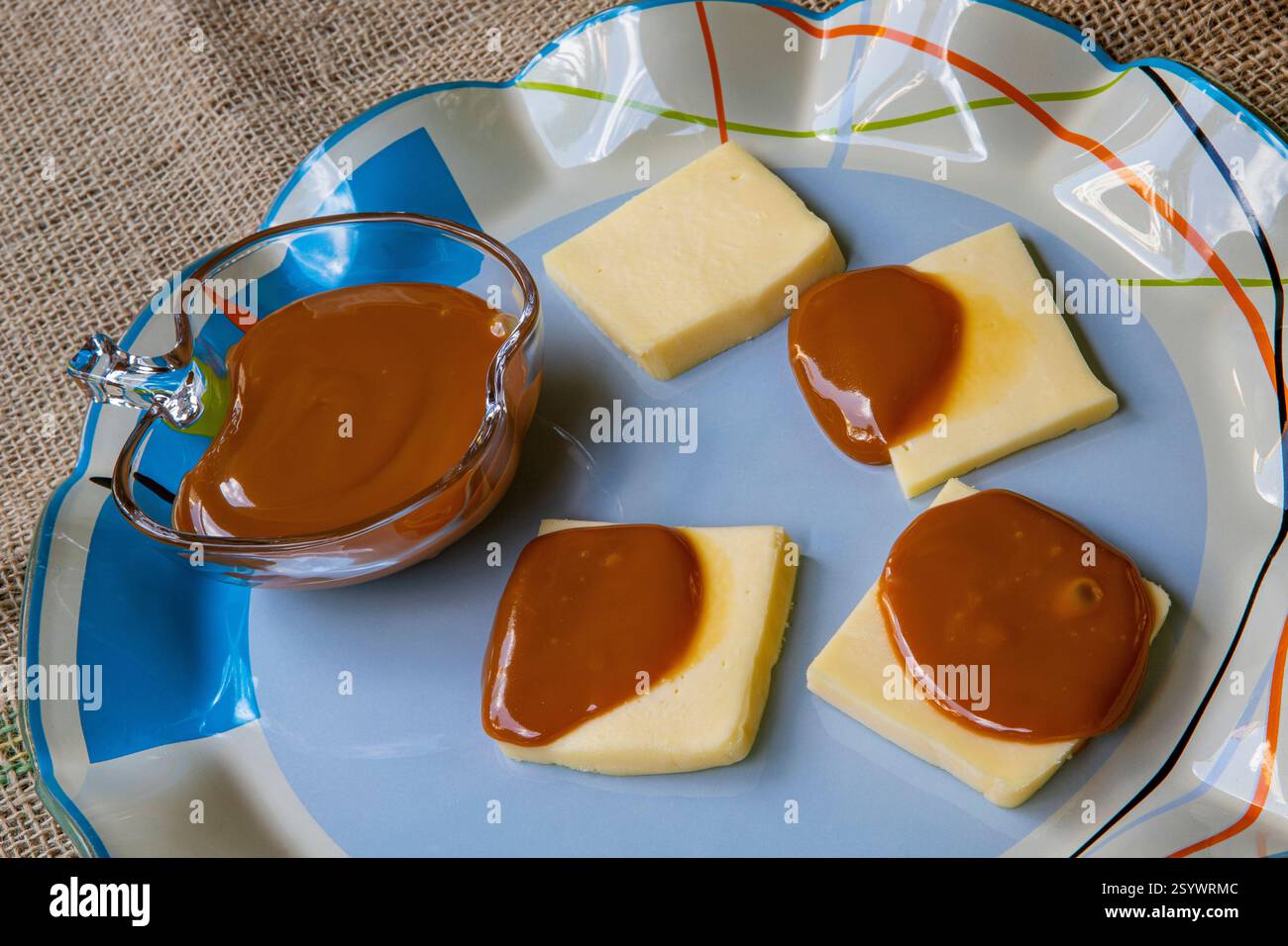 Traditional brazilian dessert with melted caramel and cheese. Called ...
