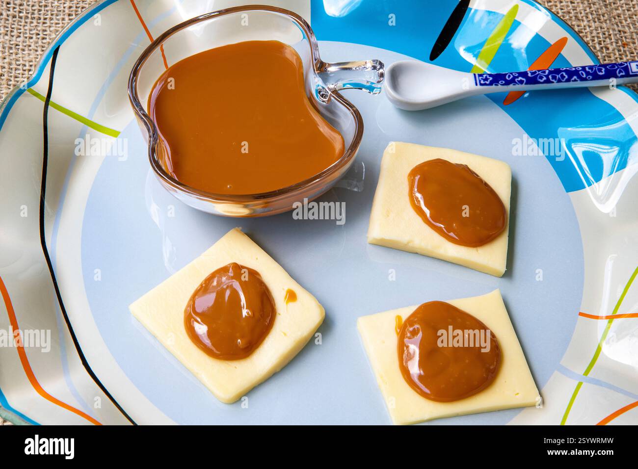 Traditional brazilian dessert with melted caramel and cheese. Called ...