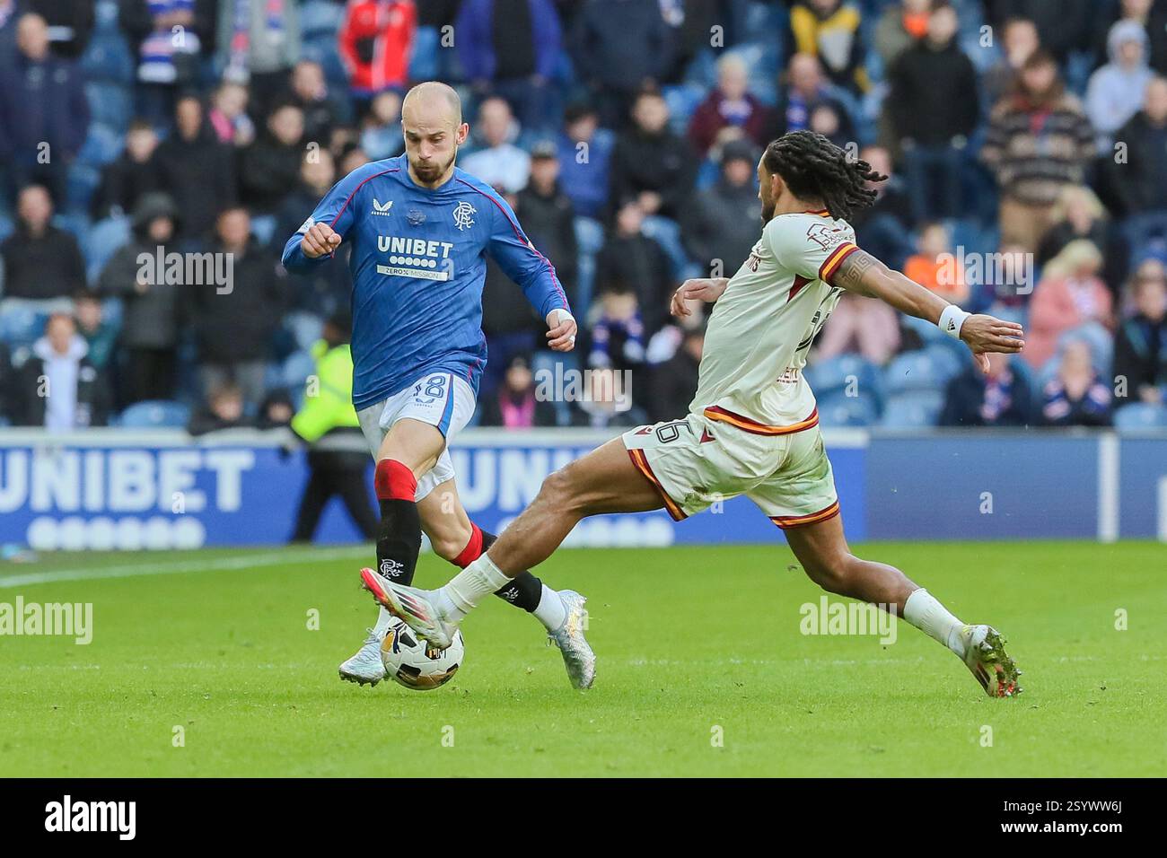 1 March 2025. Glasgow, UK. RAngers FC played Motherwell Fcc at Ibrox ...