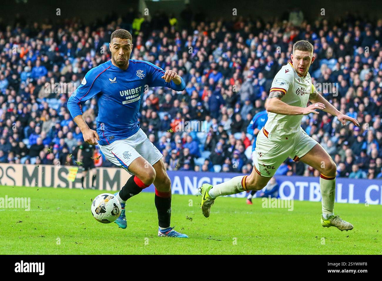 1 March 2025. Glasgow, UK. RAngers FC played Motherwell Fcc at Ibrox ...