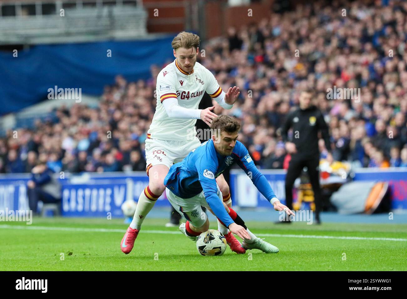 1 March 2025. Glasgow, UK. RAngers FC played Motherwell Fcc at Ibrox ...