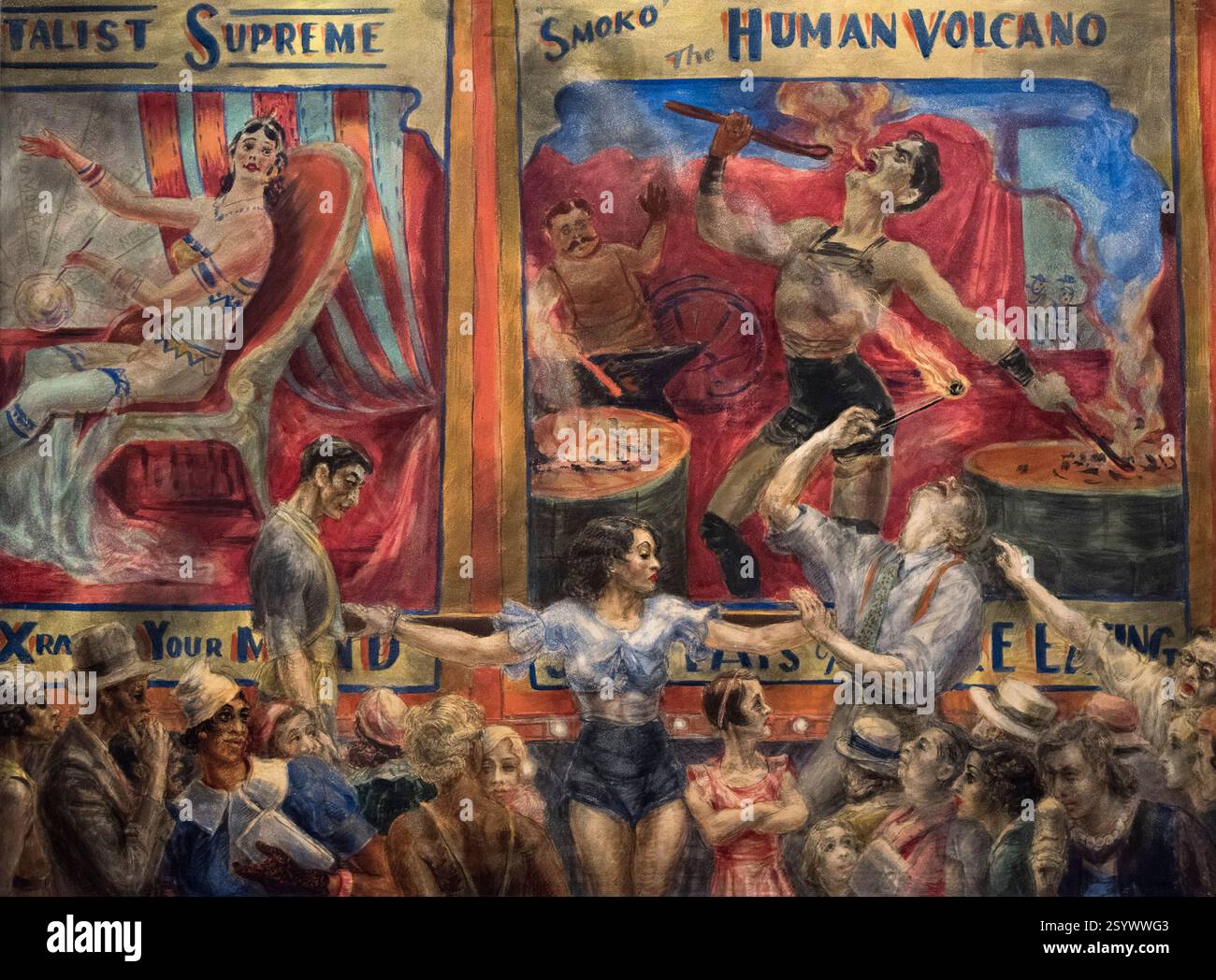 Reginald Marsh, (1898-1954), Smoko. The Human Volcano, 1933 Stock Photo ...