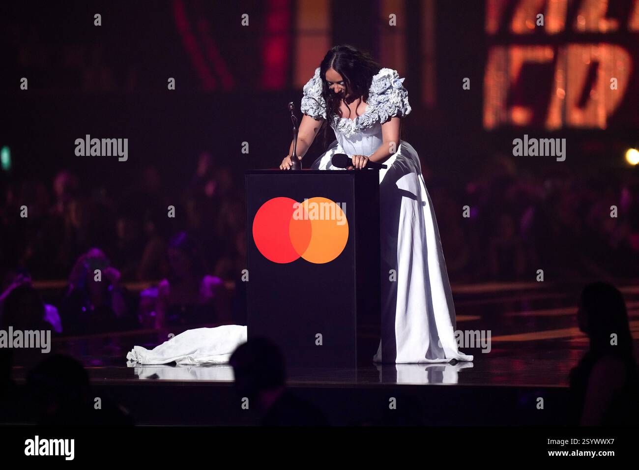 Jade accepts the best pop act award during the Brit Awards 2025 in ...