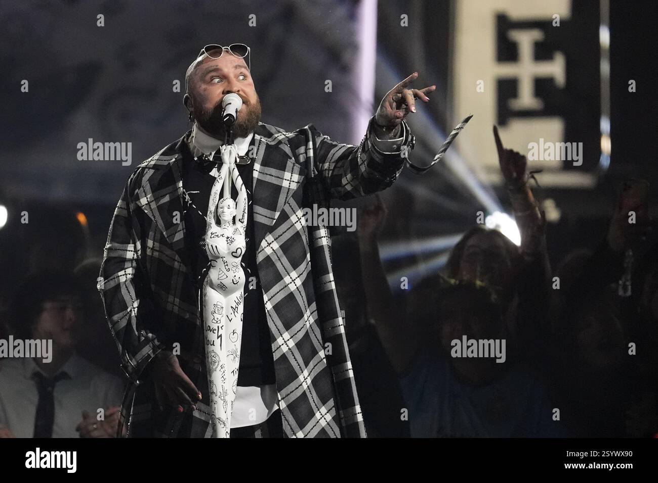 Teddy Swims performs during The BRIT Awards 2025 at London's O2 Arena. Picture date: Saturday ...