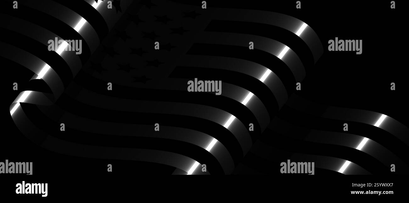 Stylized flag usa waving Black and White Stock Photos & Images - Alamy