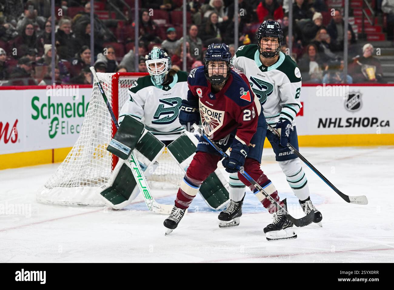 MONTREAL, QC - MARCH 01: Montreal Victoire forward Catherine Dubois (28 ...