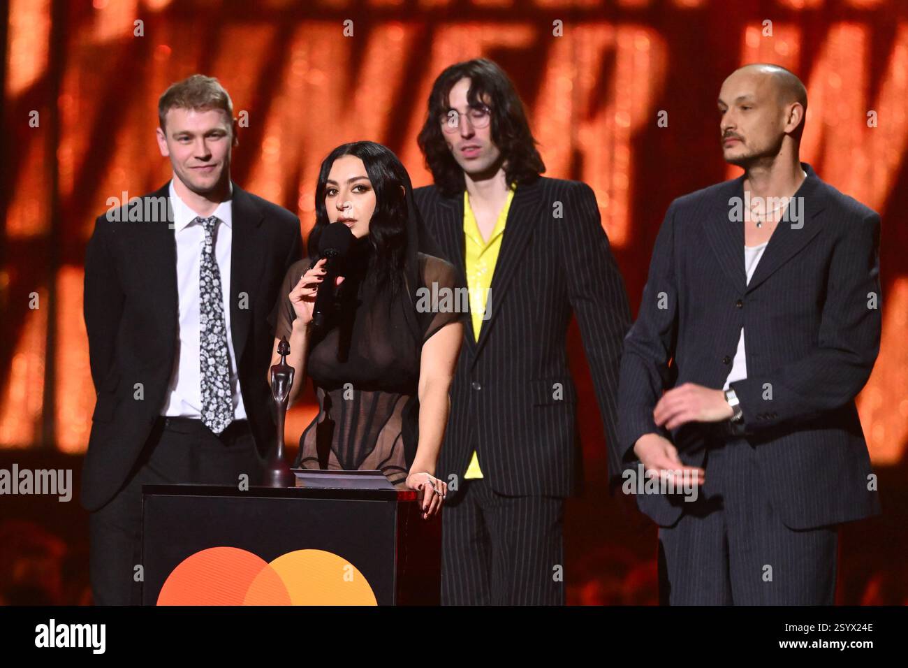London, UK. 1 March 2025. Charlie XCX after winning the Dance Act award ...
