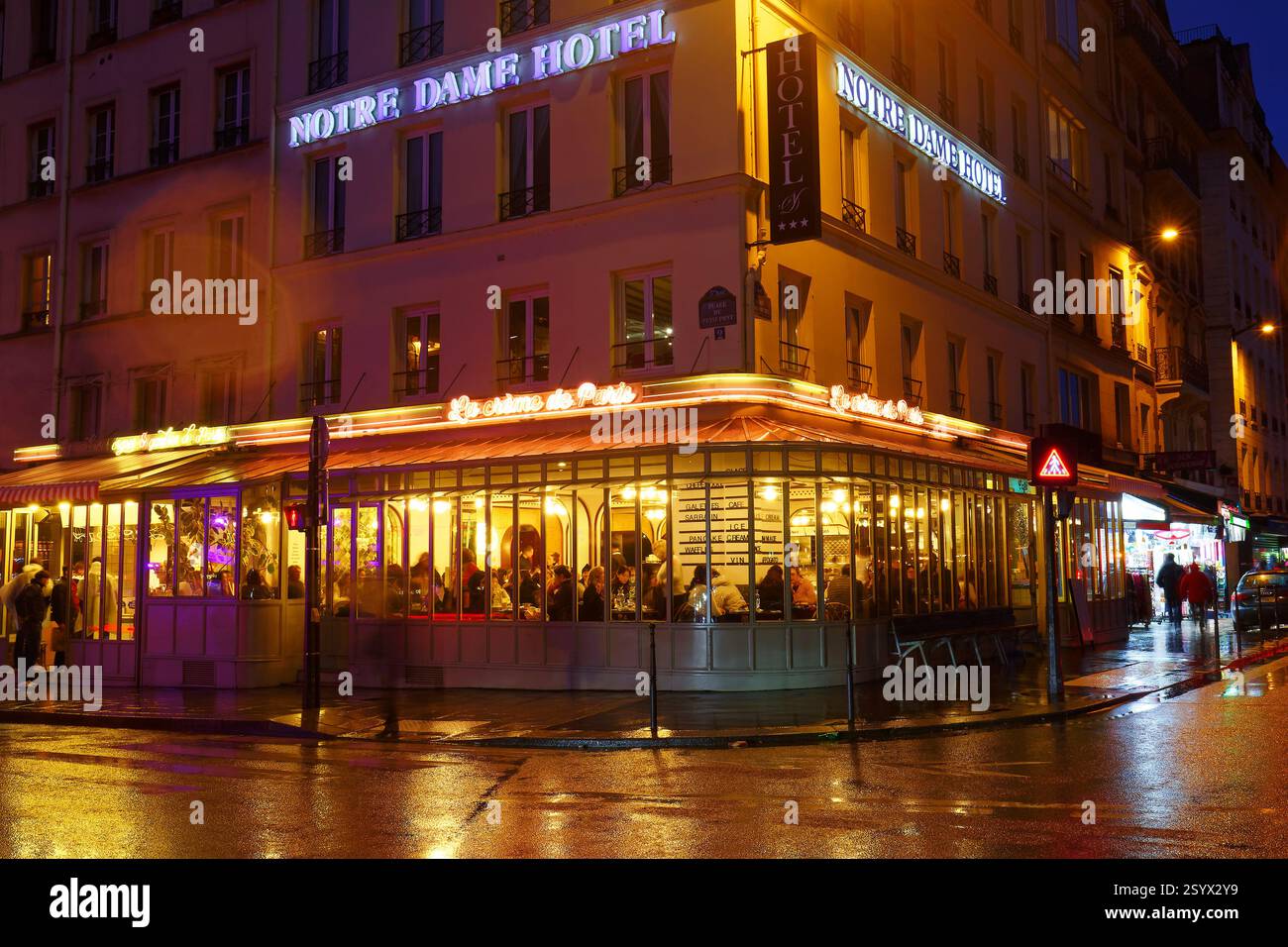 PARIS, France - February 23, 2025 : La creme de Paris restaurant at ...