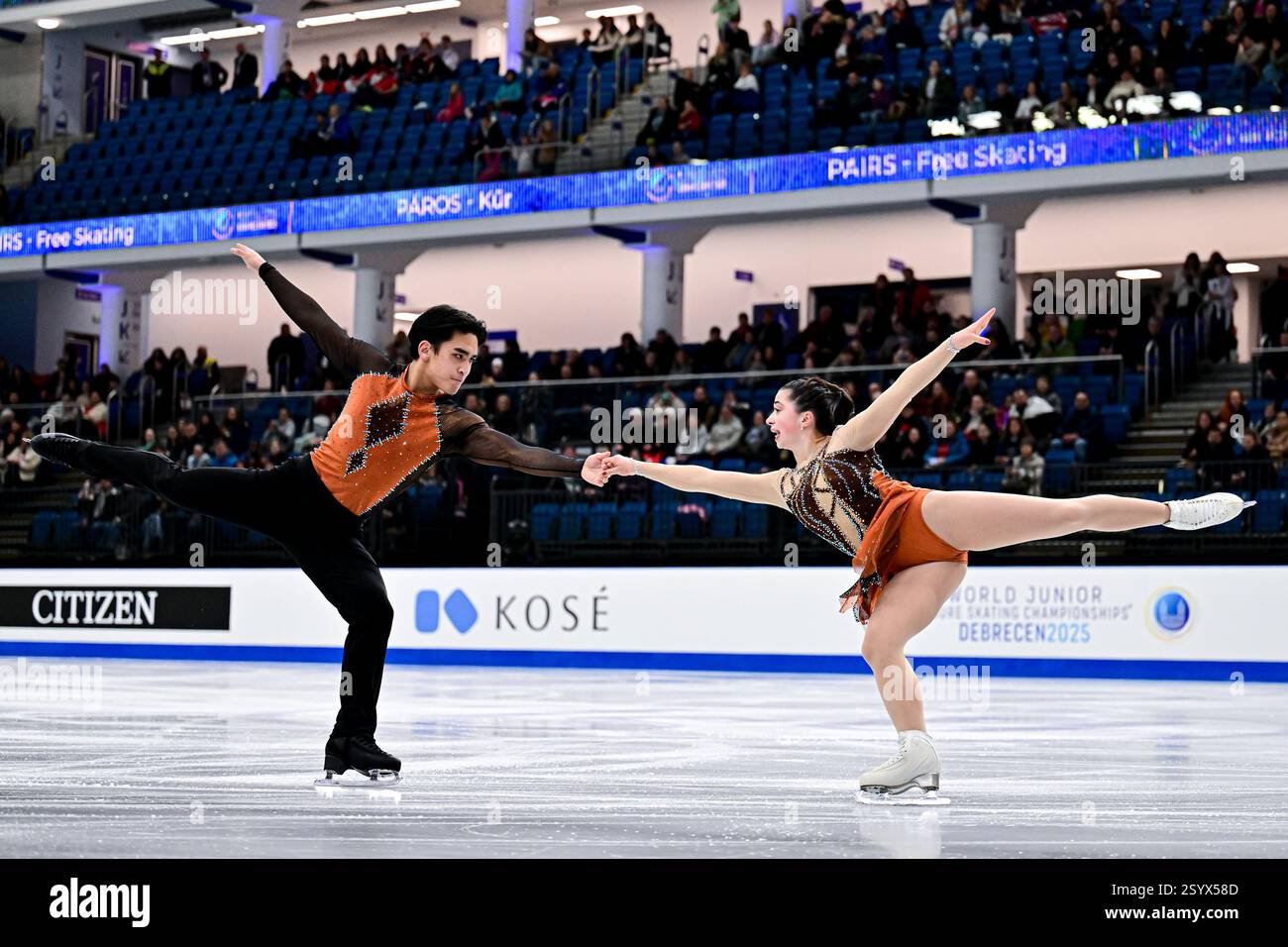 Olivia FLORES & Luke WANG (USA), during Junior Pairs Free Skating, at ...