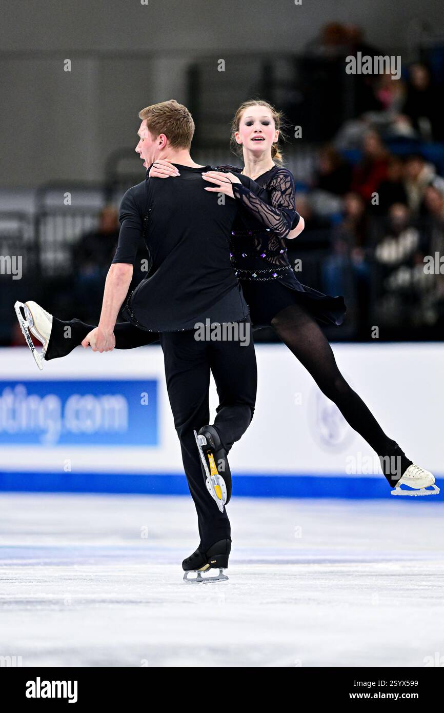 Romane TELEMAQUE & Lucas COULON (FRA), during Junior Pairs Free Skating, at the ISU World Junior ...