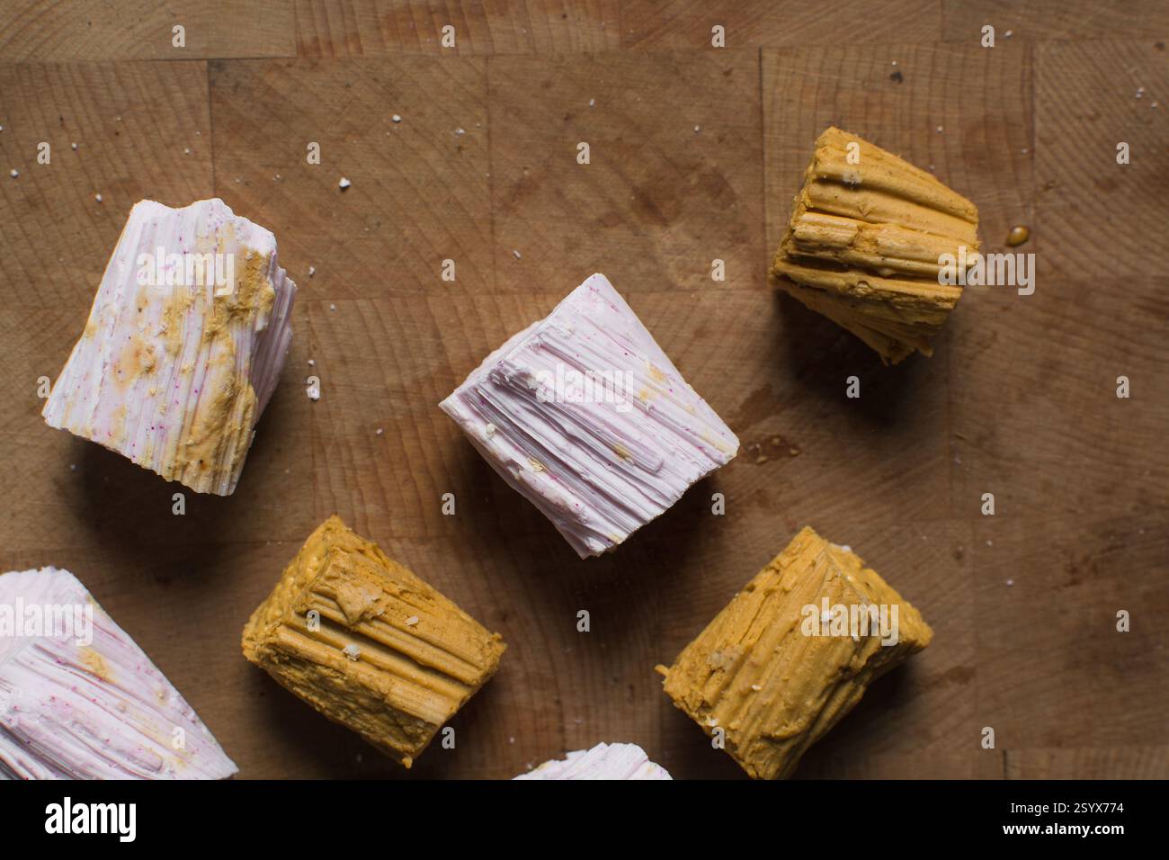 Overhead view of Nigerian Balewa candy, top view of hausa alewa candy ...