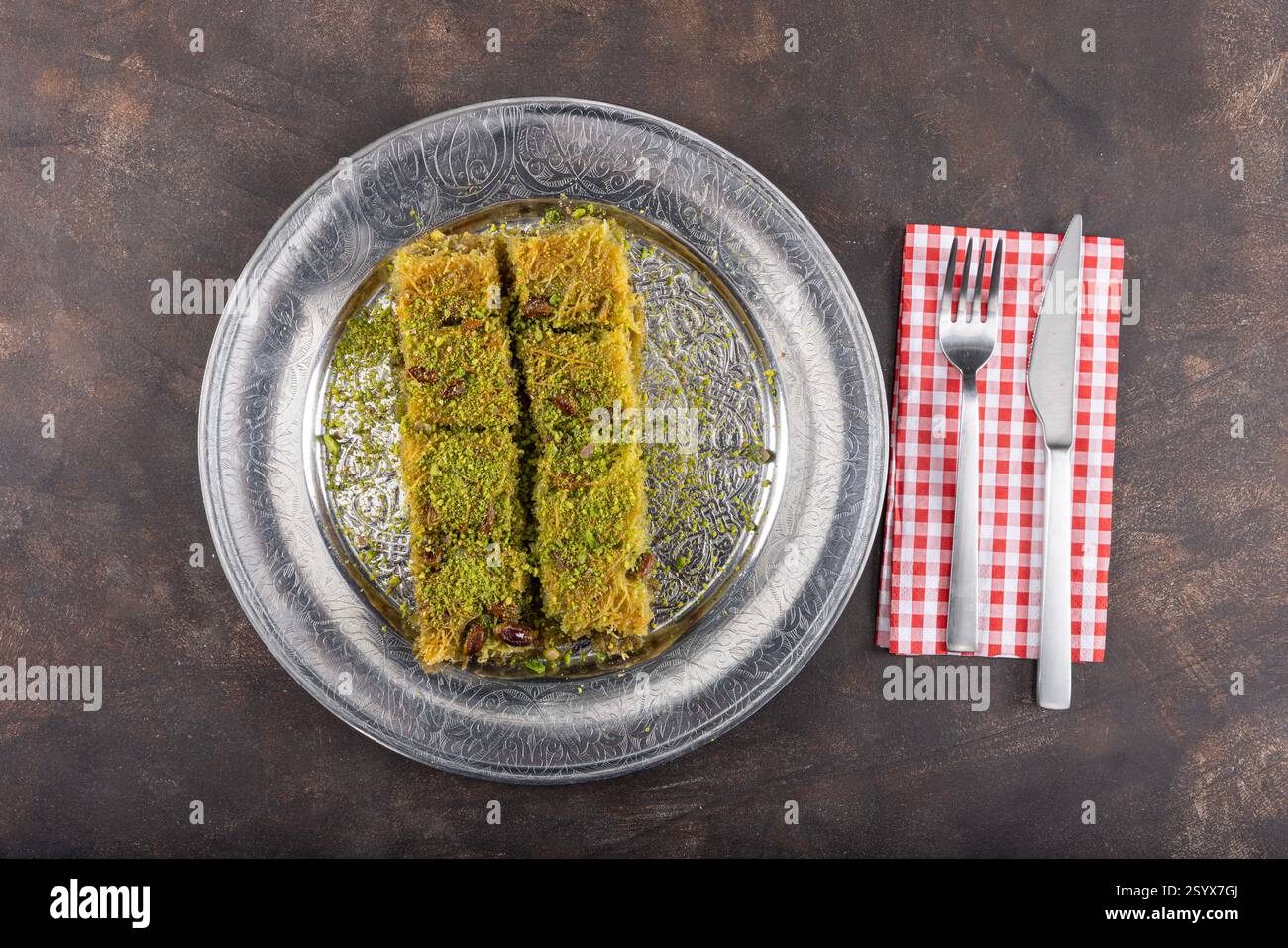 Delicious turkish dessert antep kadayif. Traditional turkish kadayif ...