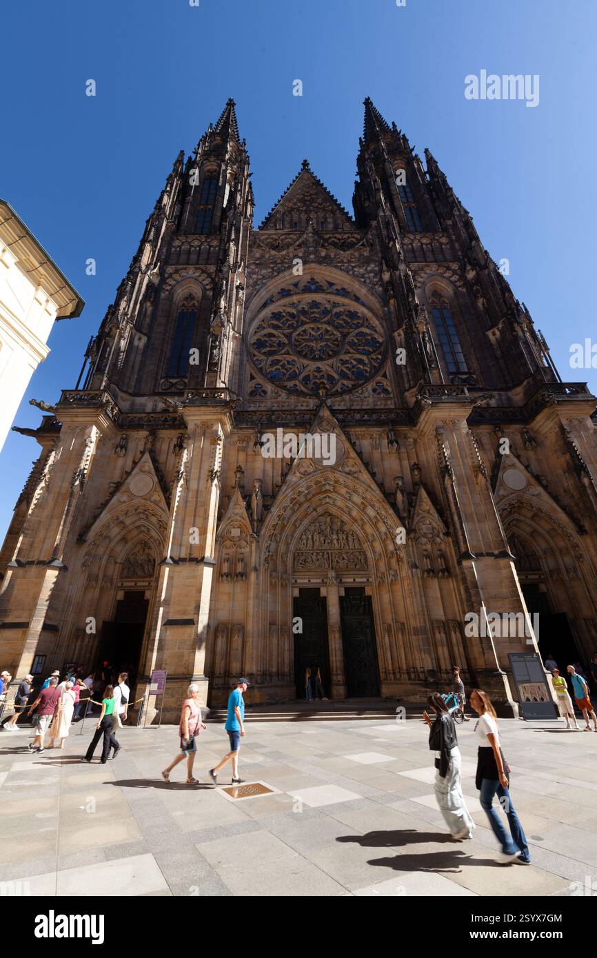 A majestic cathedral with soaring spires and intricate Gothic ...