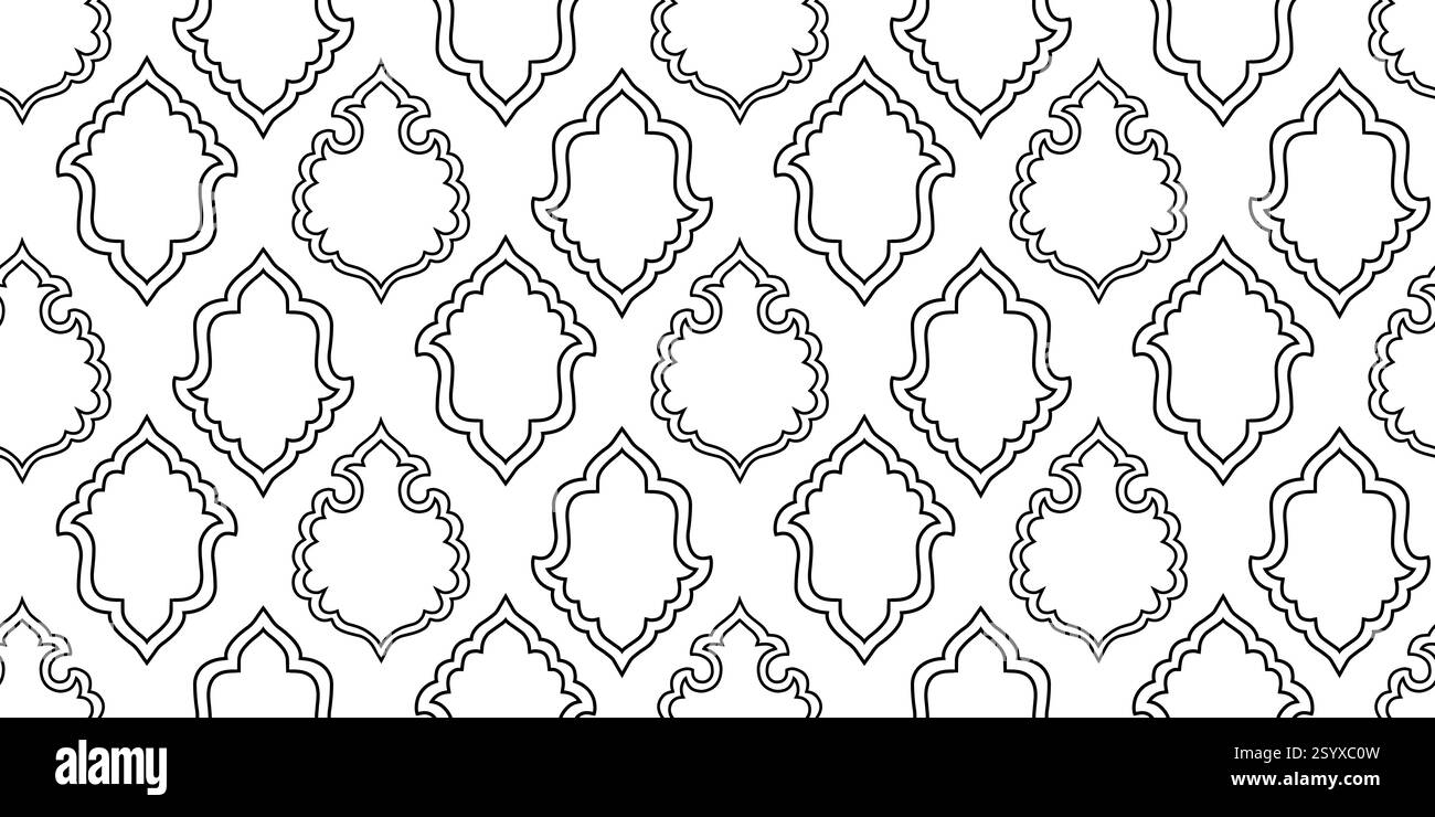Mashrabiya print. Arabic window and islamic doors frame shape seamless ...