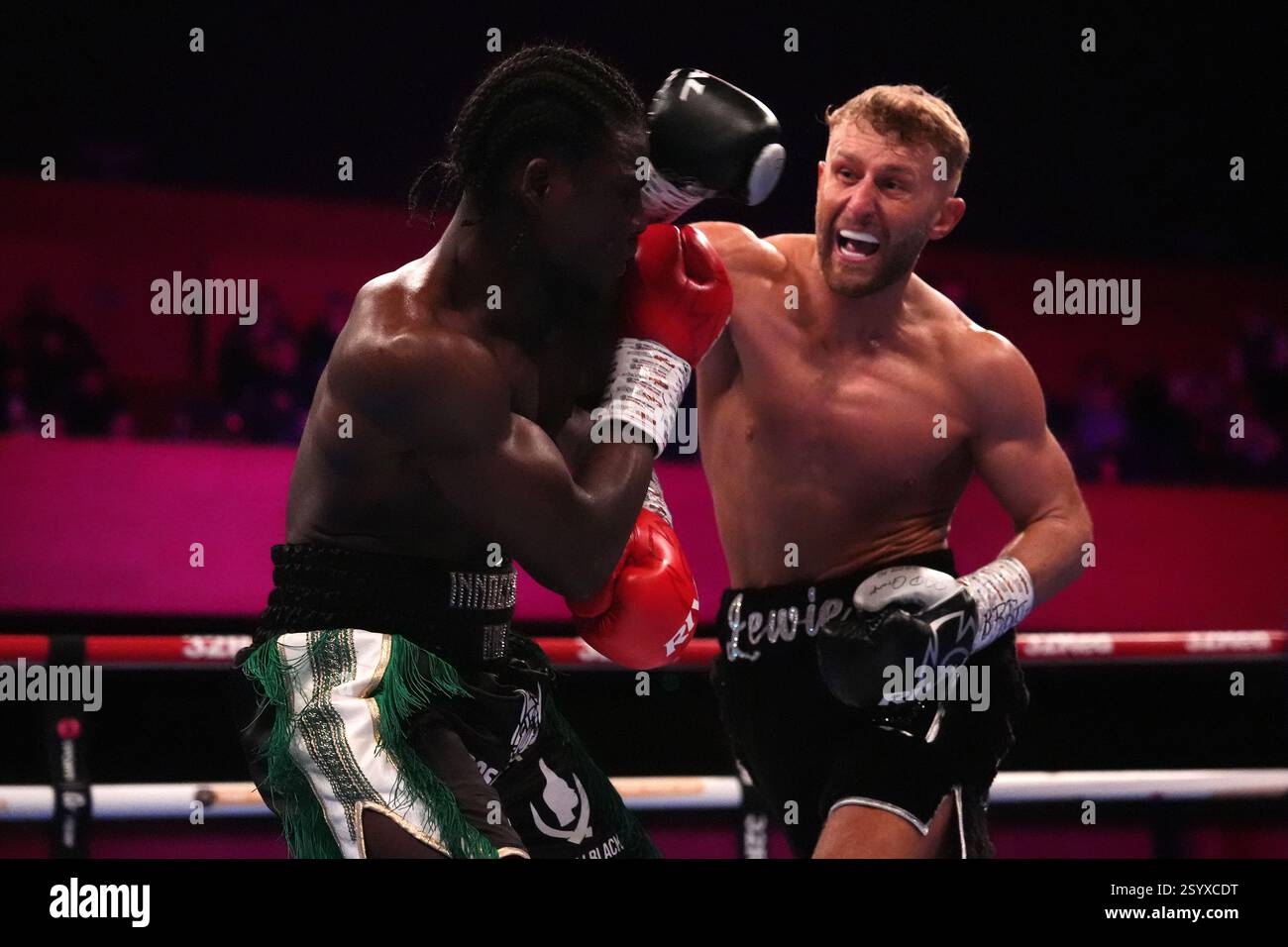 Lewis Edmondson (right) in action against Oluwatosin Kejawa in the ...