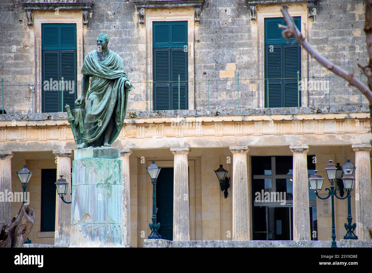 corfu, corfu, Greece. February 16, 2025: Statue of Ioannis Kapodistrias ...