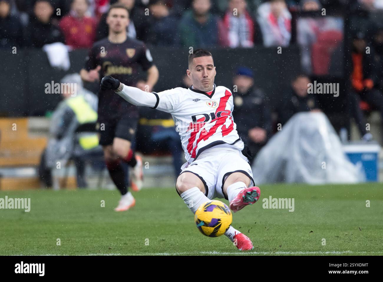 MADRID, SPAIN - March 1, 2025: Sergi Guardiola of Rayo Vallecano in ...