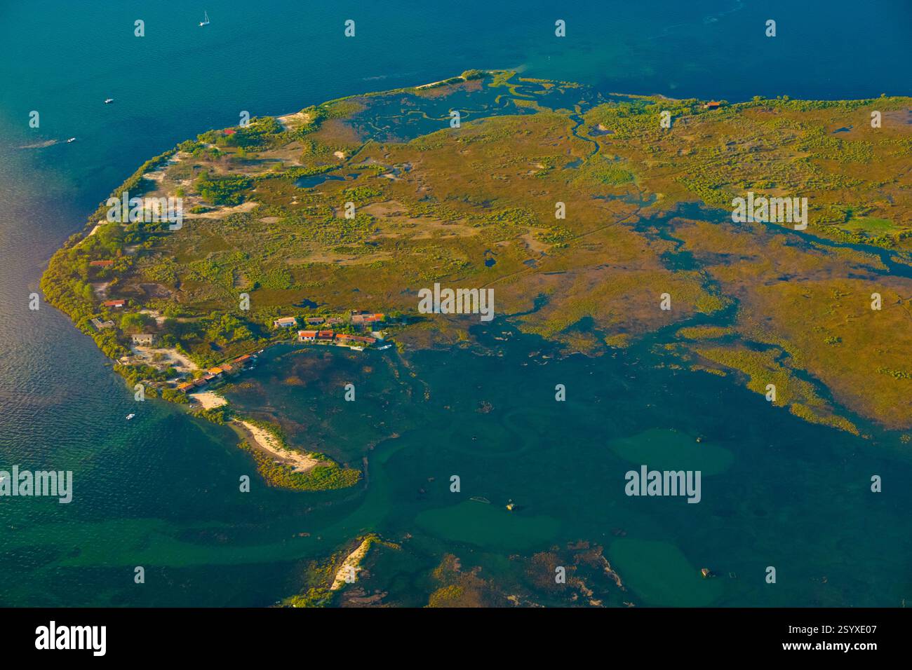 France, Gironde (33), Arcachon basin, aerial view of Birds Island (ile ...