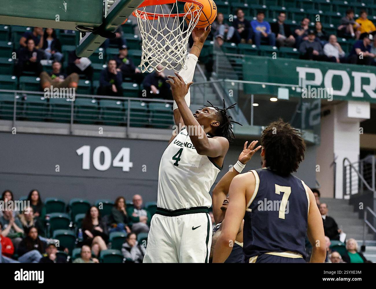 February 27, 2025: Portland State Vikings center Tre-Vaughn Minott (4 ...