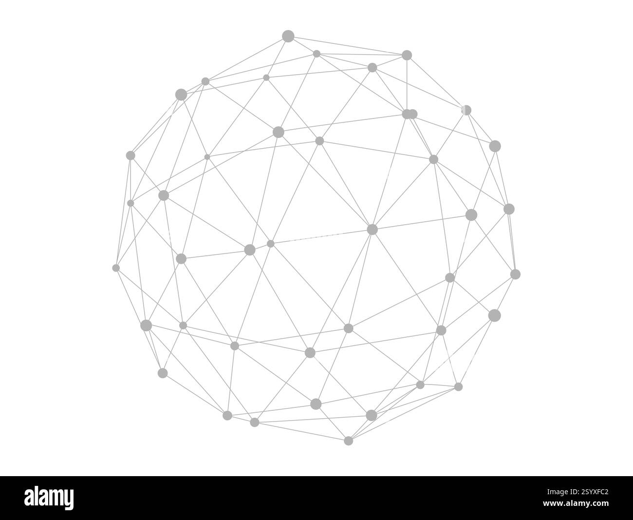 Technology abstract shape. Dots connected by lines. Minimalist mesh ...