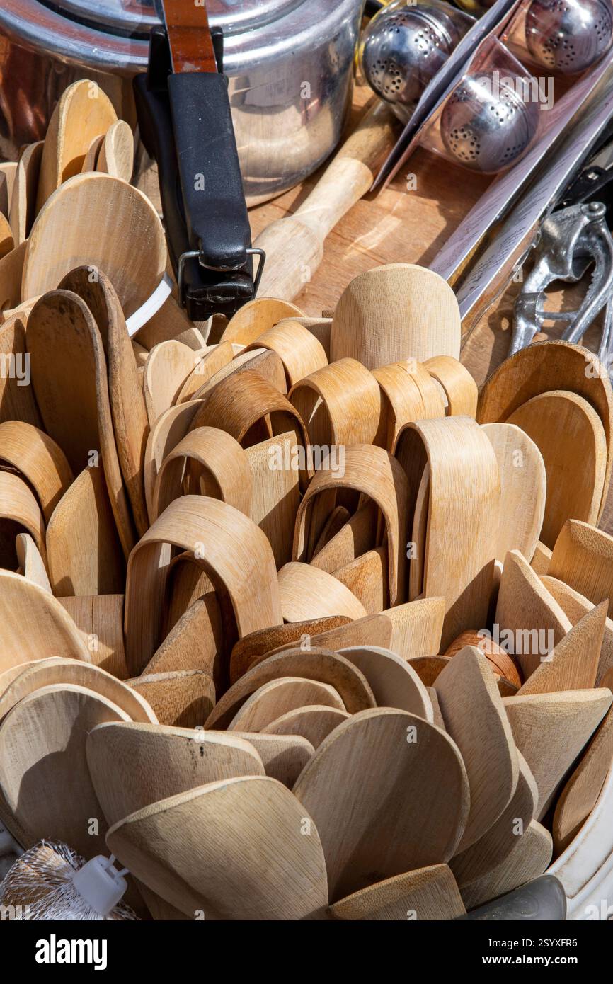 household utilities to sale at open air market Stock Photo - Alamy