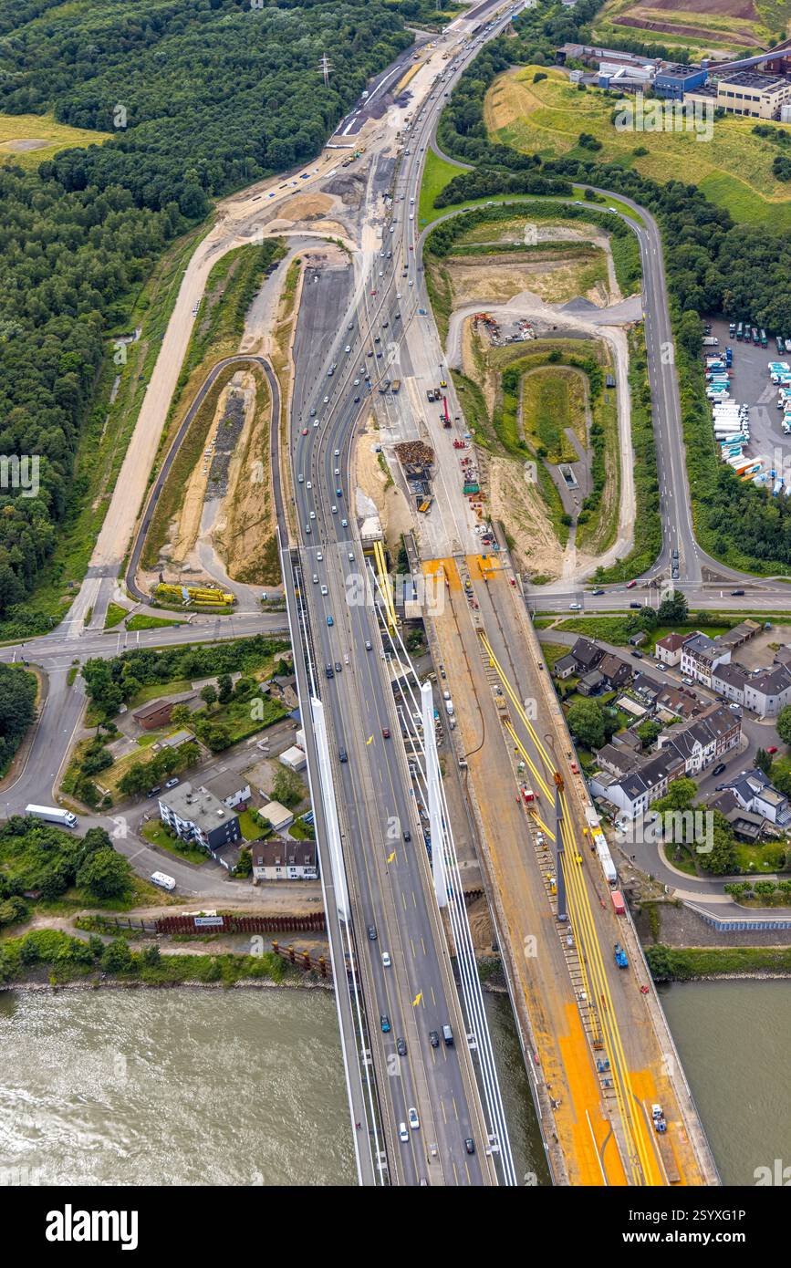 Aerial view, Duisburg-West, construction site at the Homberg junction ...