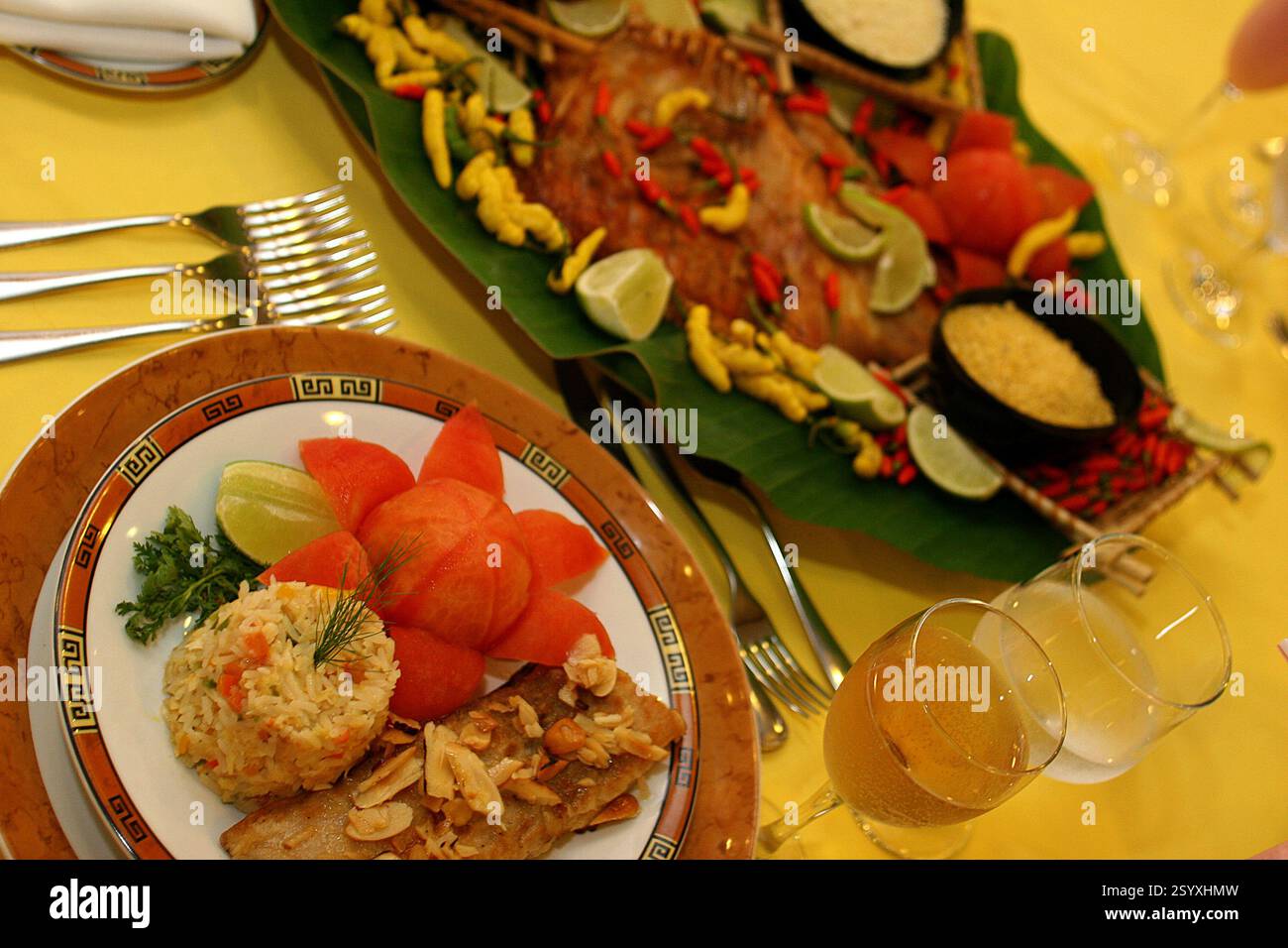 grilled ribs of tambaqui, fish of amazon region, traditional brazilian ...