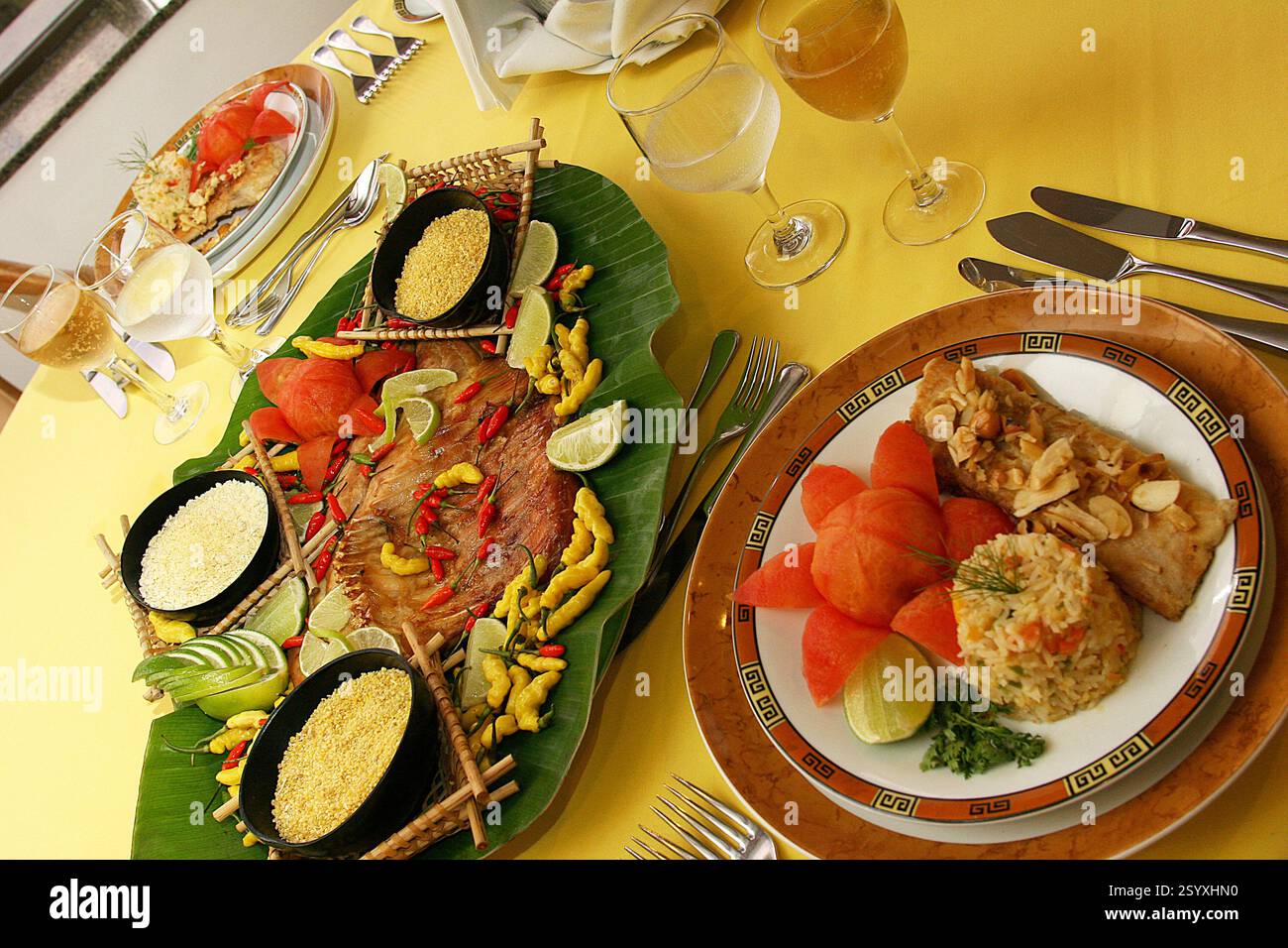 grilled ribs of tambaqui, fish of amazon region - traditional brazilian ...