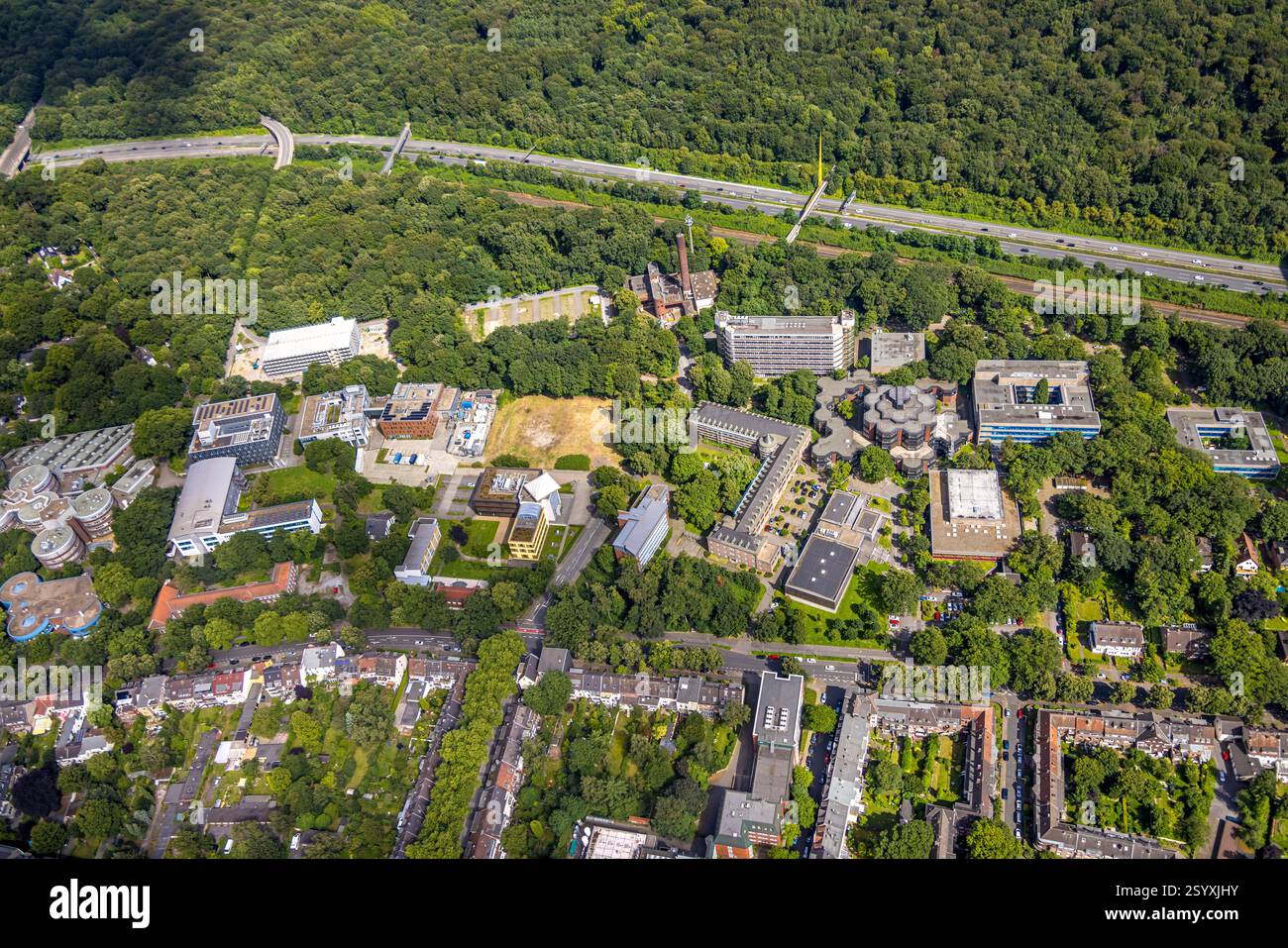 Aerial view, L and M area of the University of Duisburg-Essen, at the ...