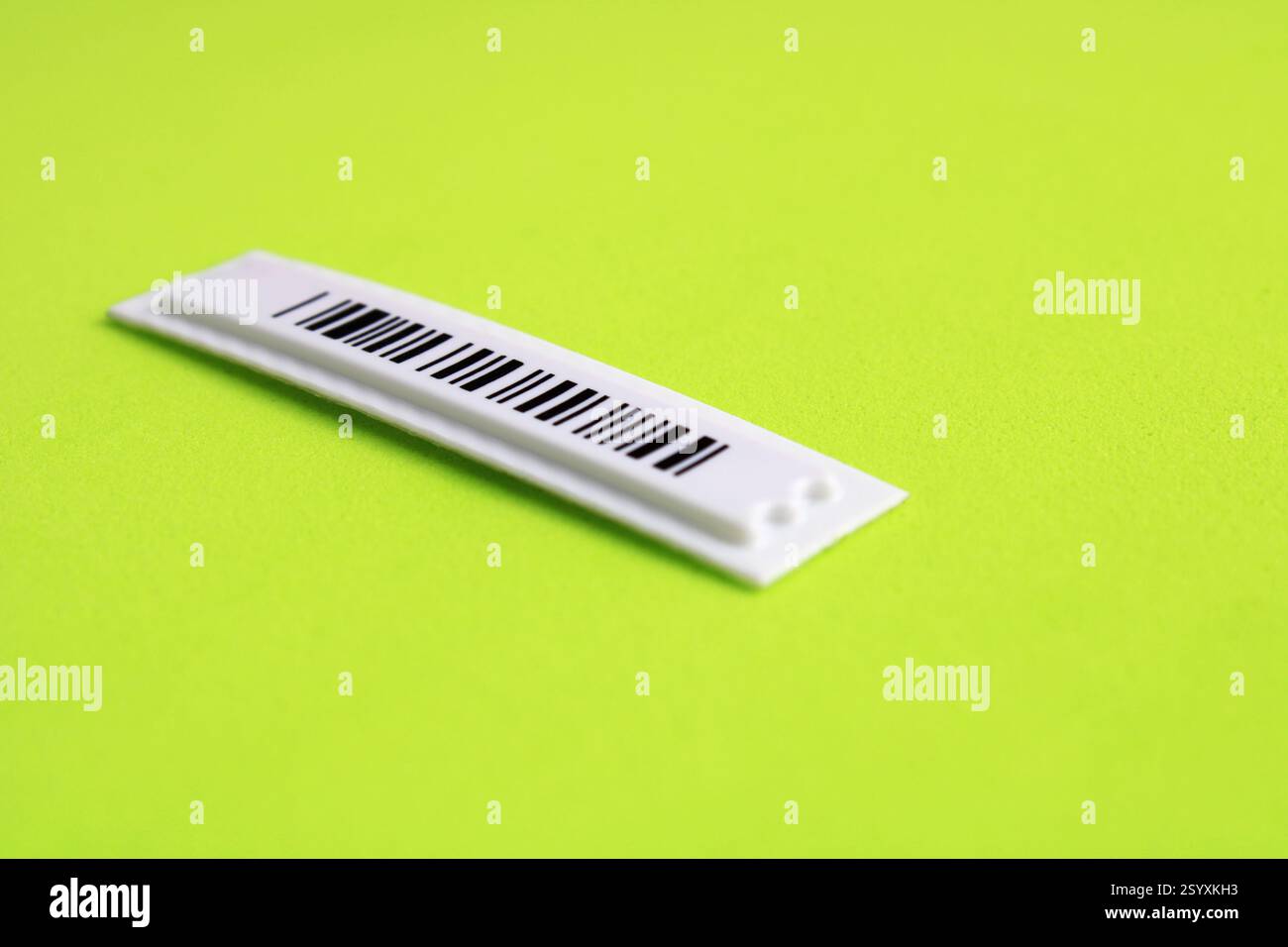 Information in black and white barcode on a green background Stock ...
