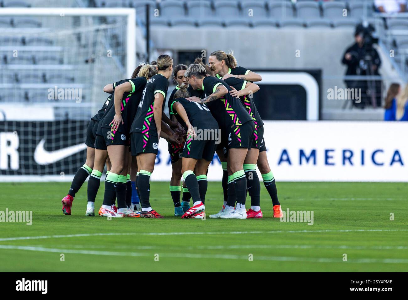 SAN DIEGO, CA - FEBRUARY 26: The Australia team huddles before the ...
