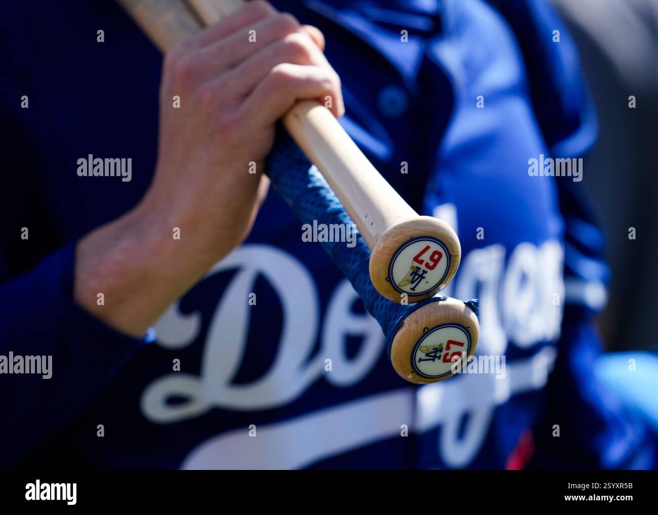 Los Angeles Dodgers catcher Hunter Feduccia walks to the dugout before ...