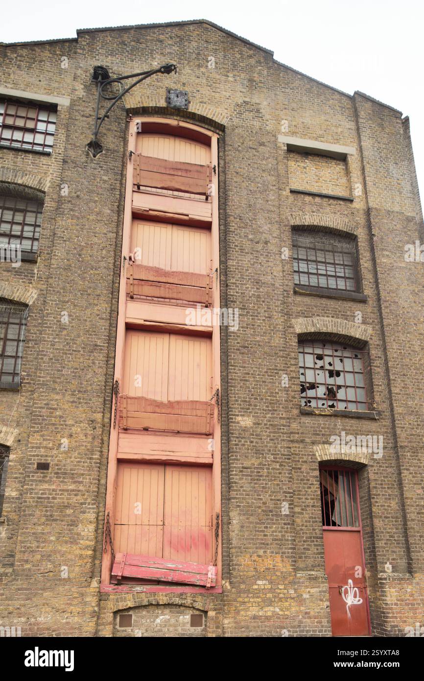 Large brick warehouse, likely a former loading dock, at historic London ...
