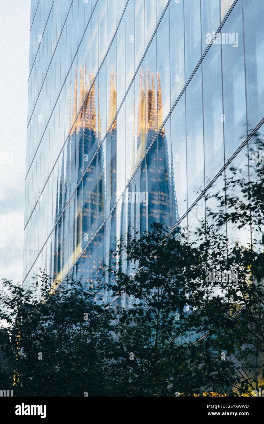 Reflection of the Shard, London's iconic skyscraper, in the glass ...